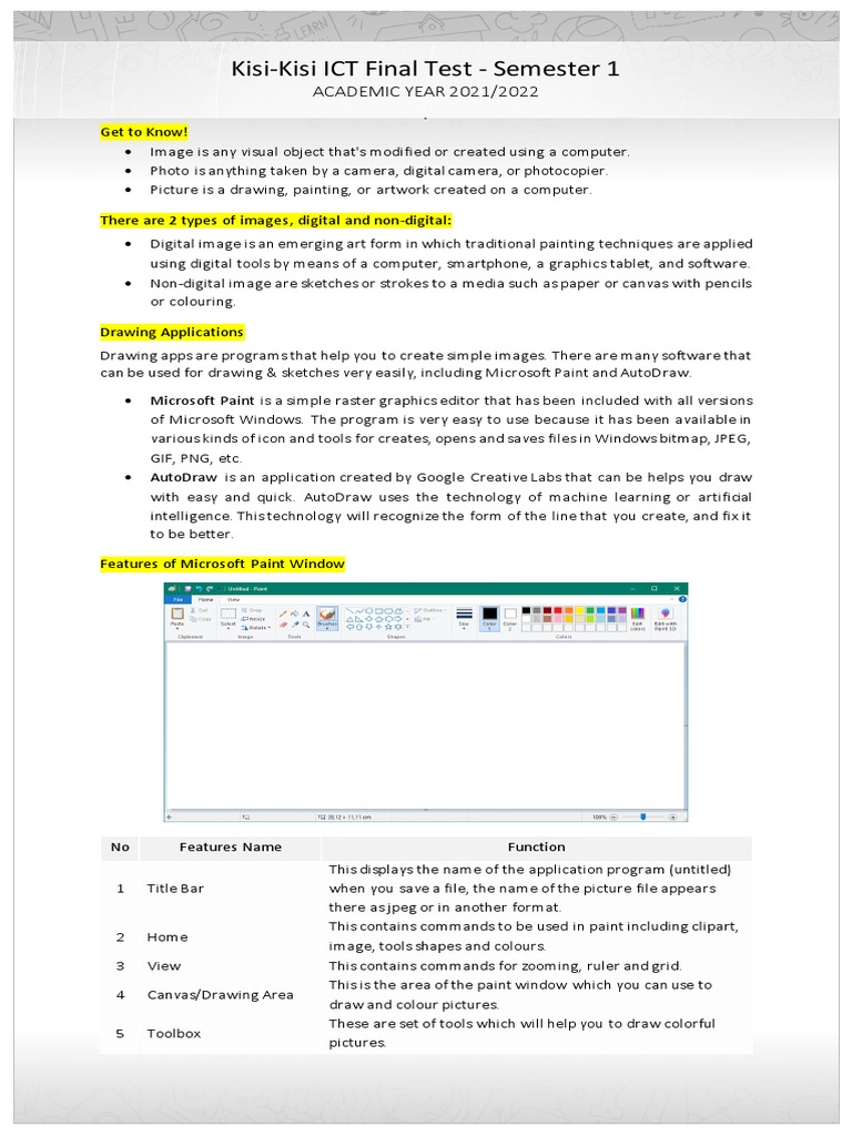 Grade 2 - Summary ICT Final Test (Semester 1) | PDF | Graphic Design ...