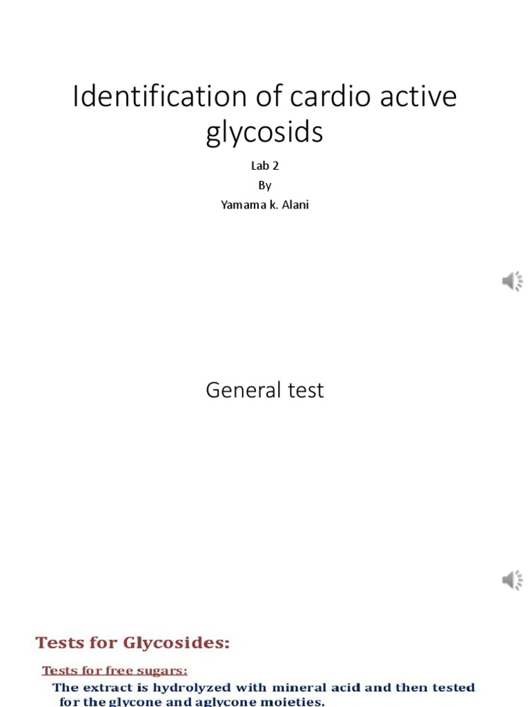 Identification of Cardio Active Glycosids: Lab 2 by Yamama K. Alani | PDF