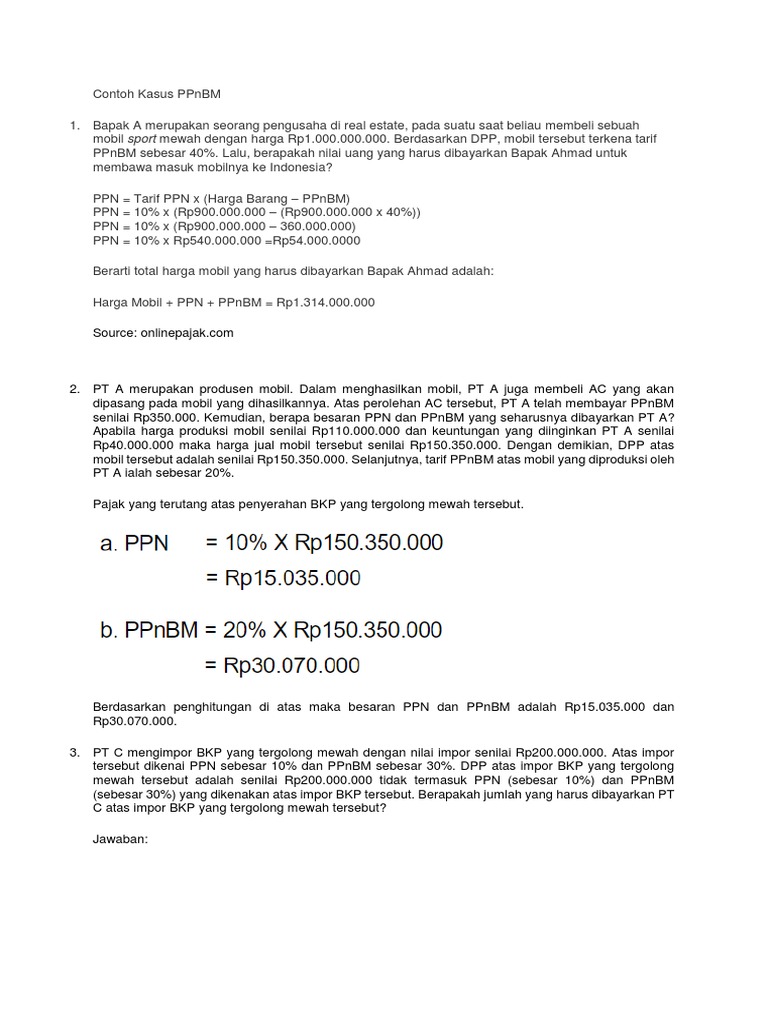 Contoh Penghitungan PPNBM | PDF