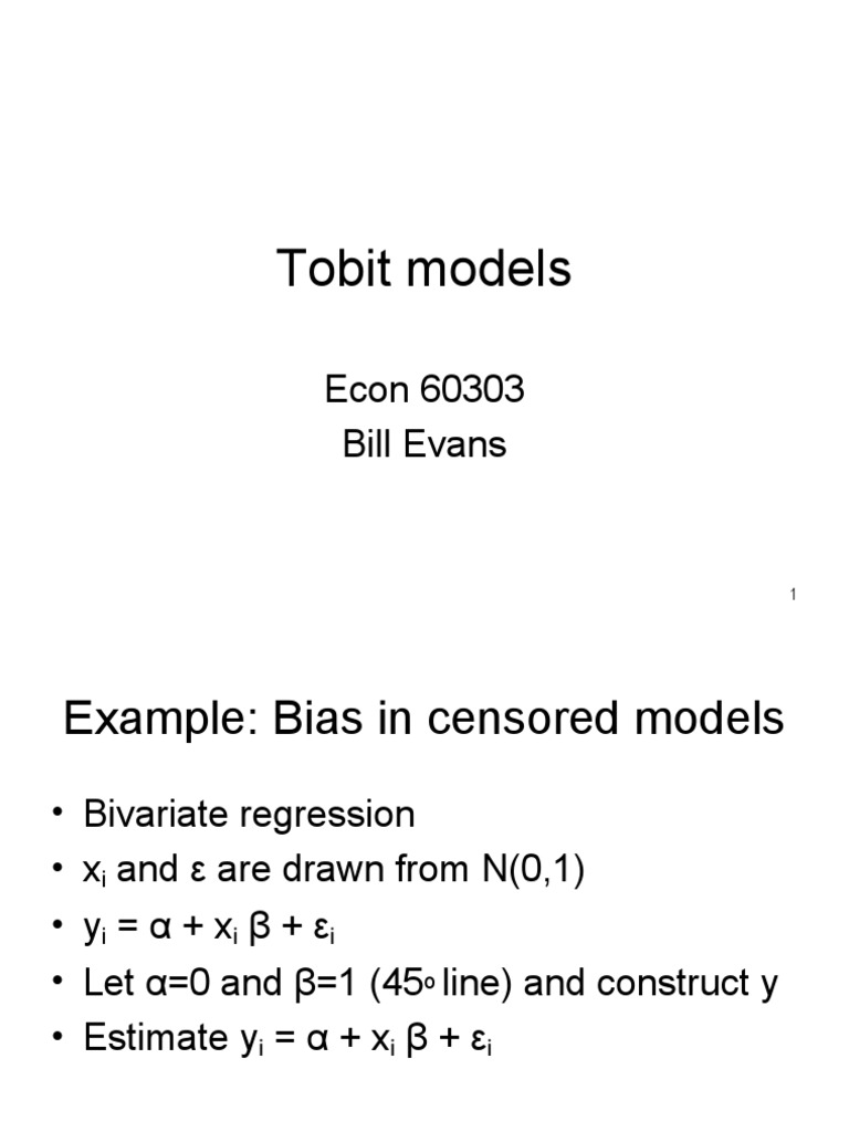 Tobit Models Econ 60303 Bill Evans Pdf Ordinary Least Squares
