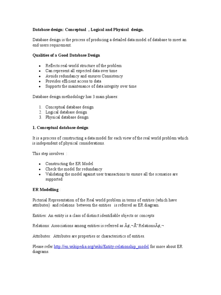 Database Design: Conceptual, Logical and Physical Design | Download ...