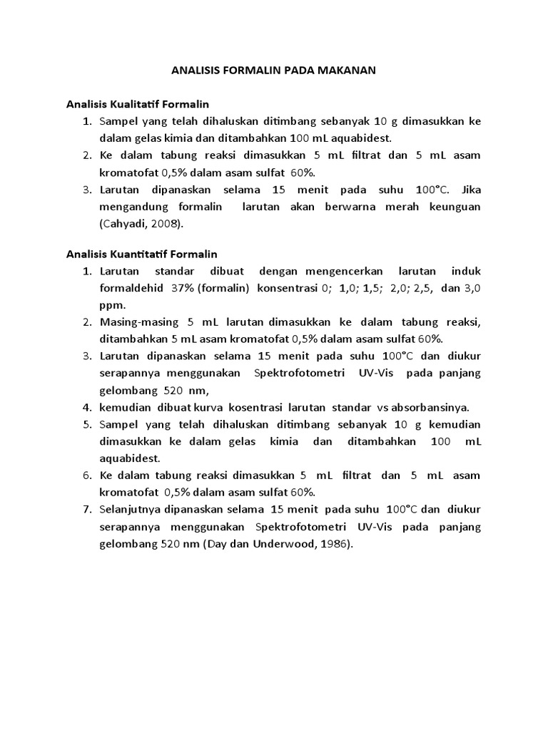 AKL-MN-Makanan - Formalin, Boraks | PDF