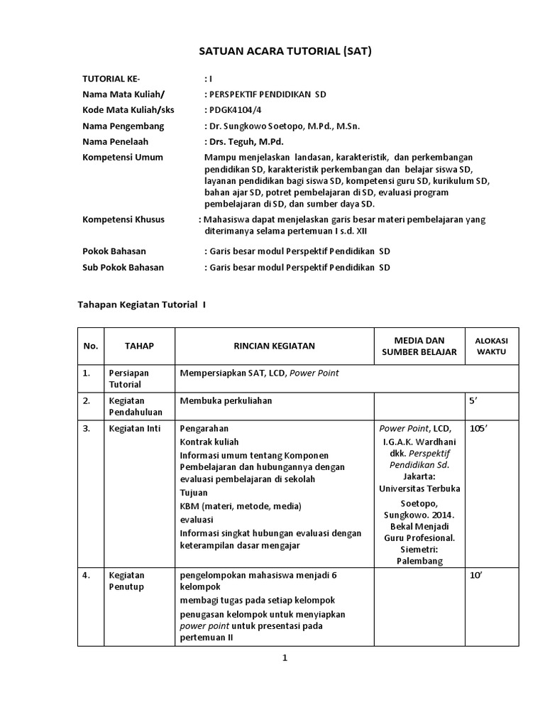 Sat Perspektif Pendidikan Di SD | PDF