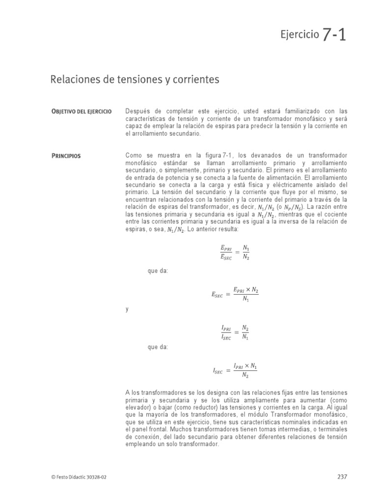 2021-08 - (30 - 31) - Lab 1 Maq - Trafo Mono | PDF | Transformador | Corriente eléctrica