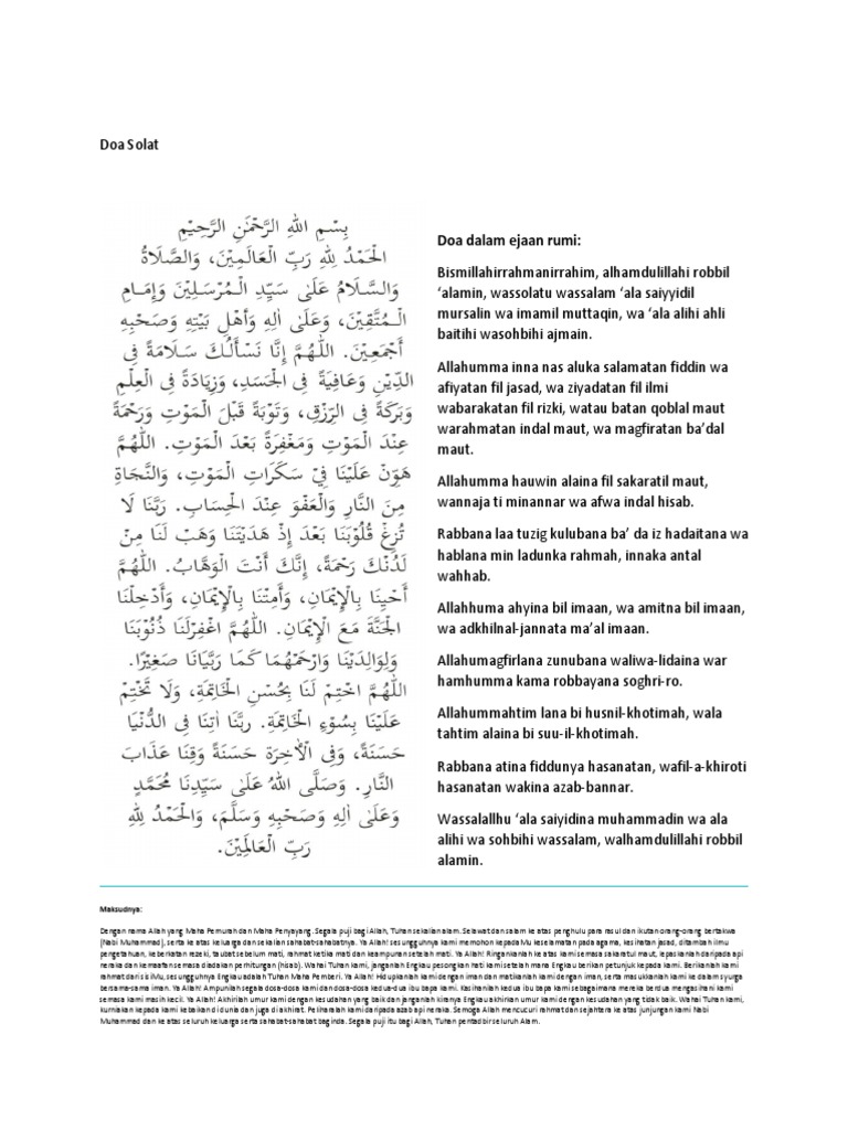 Doa Selepas Solat | PDF