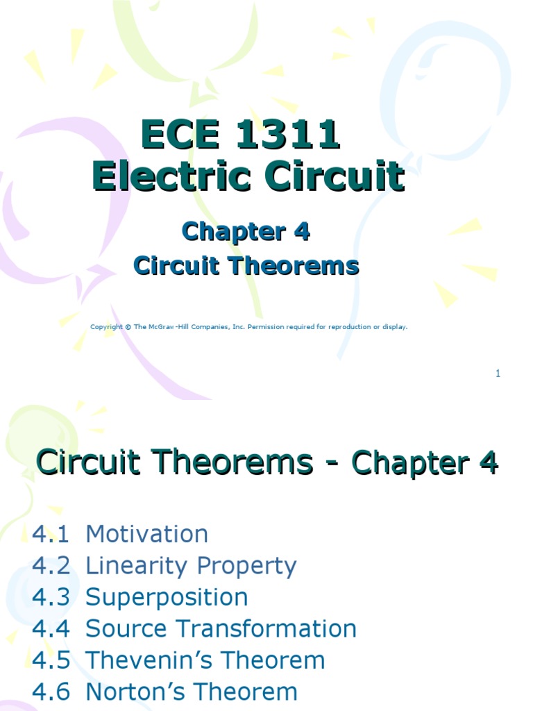 Lecture 04 Circuit Theorems Revised | PDF | Electrical Network | Linearity