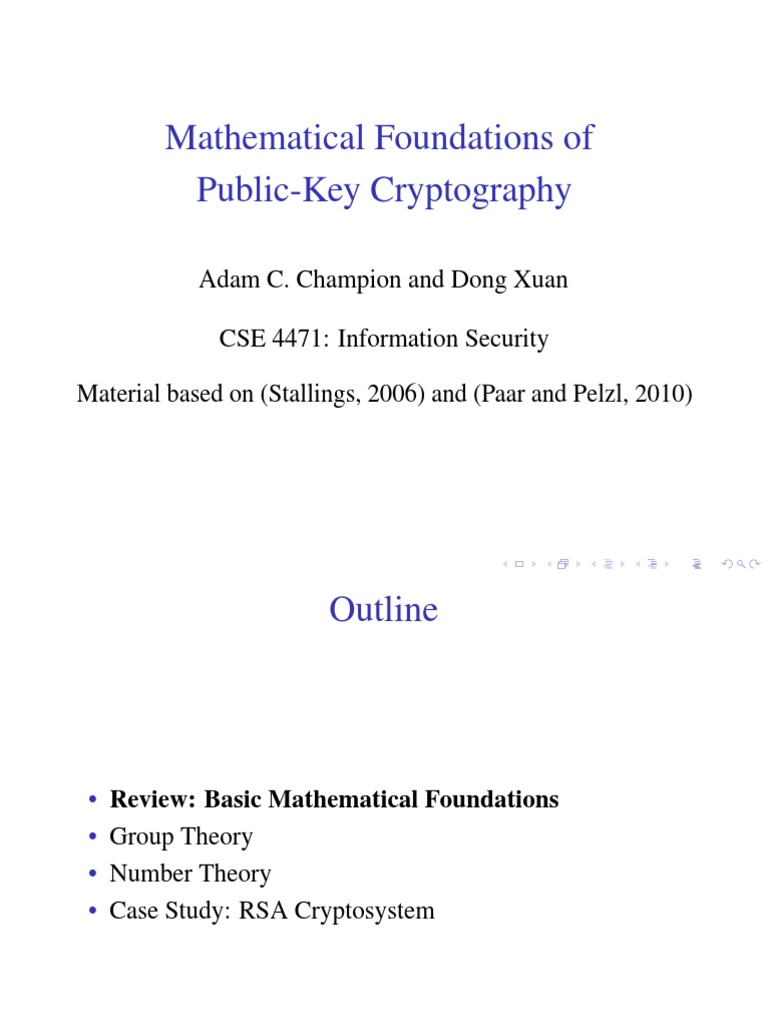 Mathematical Foundations of Public-Key Cryptography | PDF | Cryptography | Public Key Cryptography