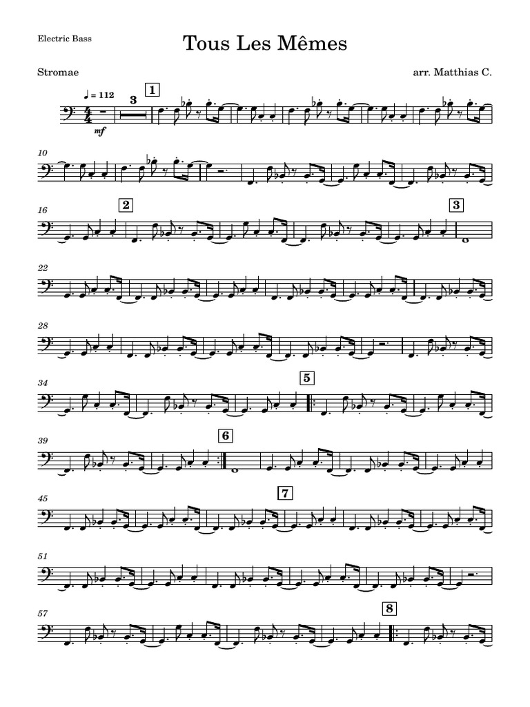 Tous Les Mêmes, Basse | PDF