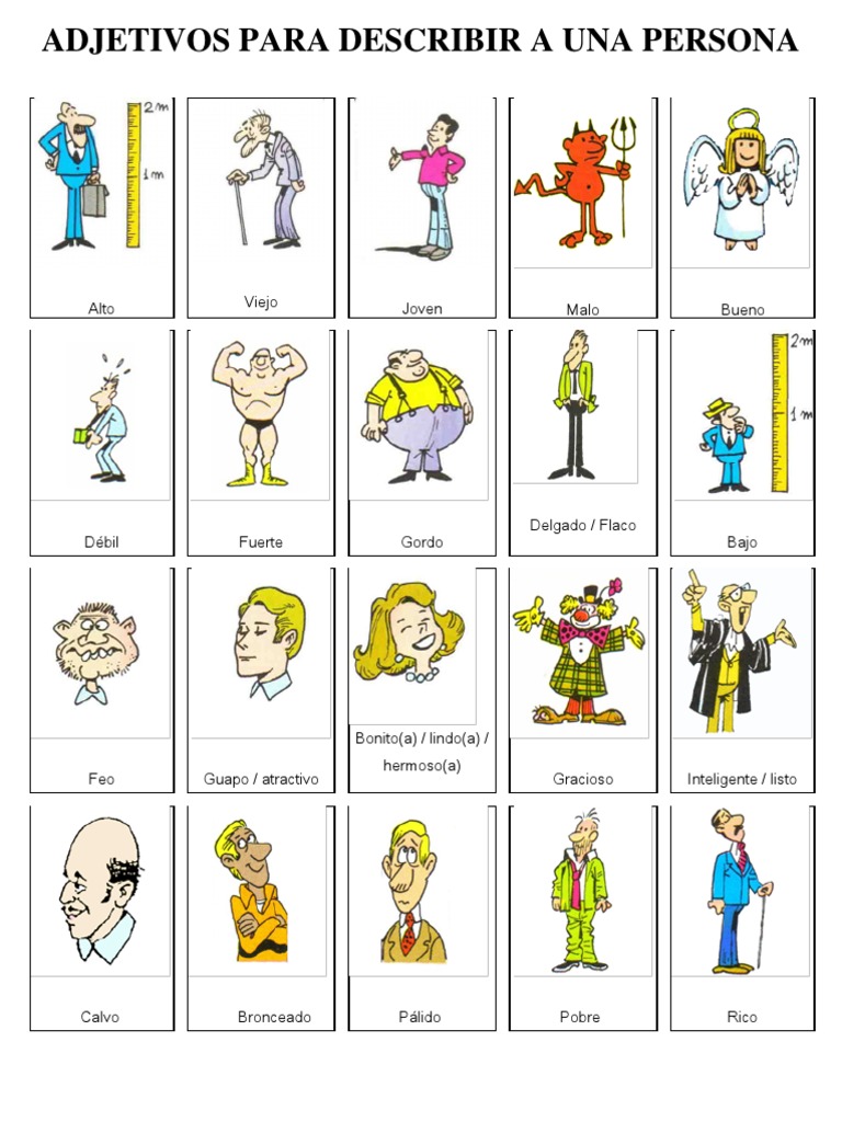 N Adjetivos Para Describir A Una Persona EL Adjetivo Para Niños De