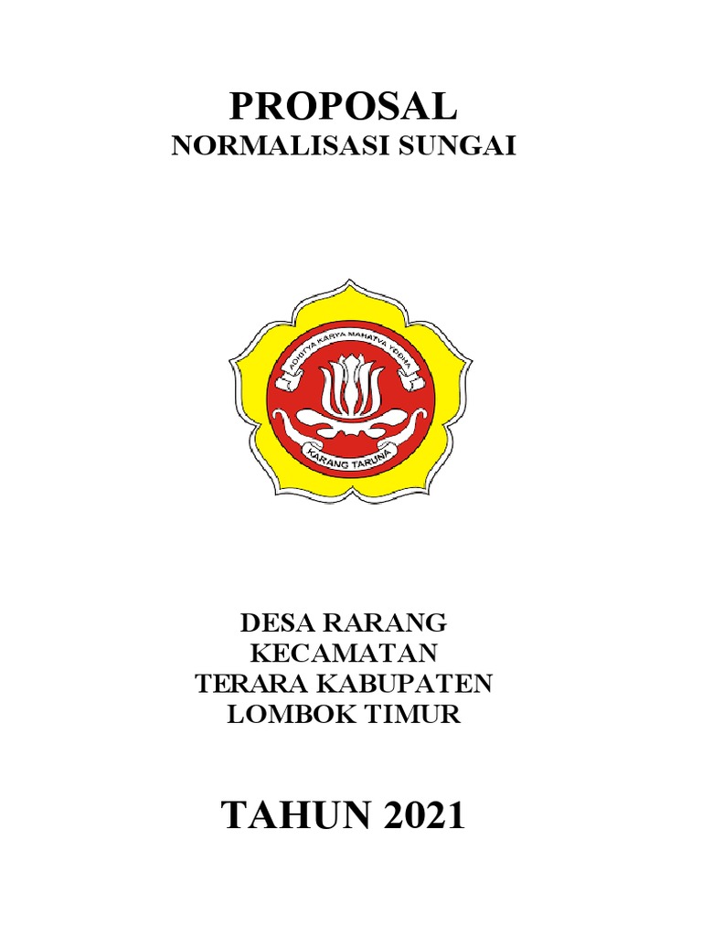Proposal Normalisasi Sungai Karang Taruna | PDF