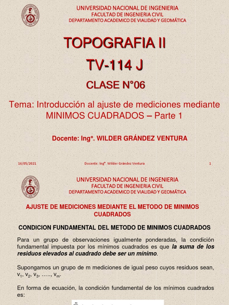 Ajuste Por Minimos Cuadrados - Parte 1 | PDF | Mínimos cuadrados | Ecuaciones