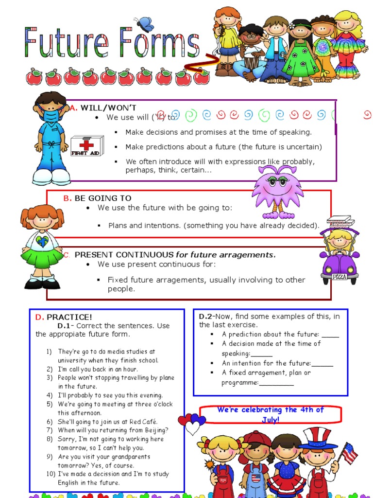 Future Forms for Plans and Predictions | PDF | Language Arts ...