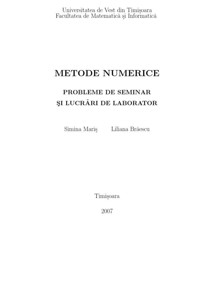 Calcul Numeric Probleme | PDF