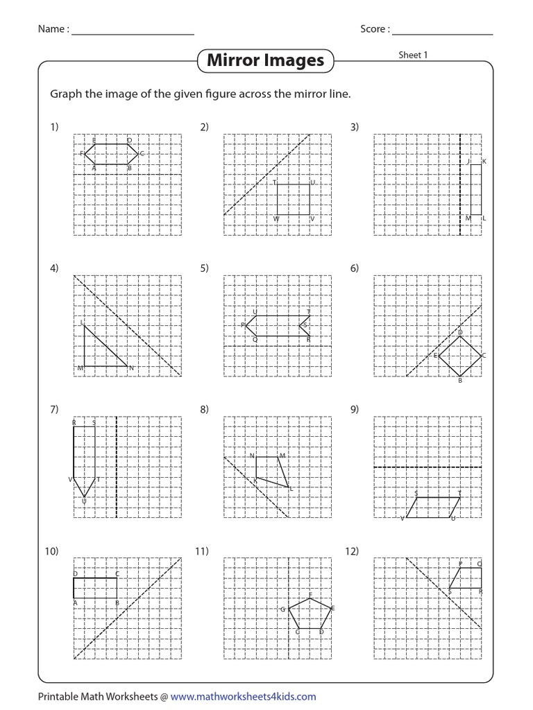 Mirror Images: A Guide to Graphing Figures Across Mirror Lines | PDF
