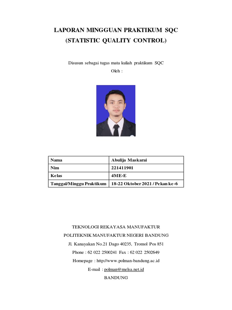 Laporan Mingguan SQC | PDF