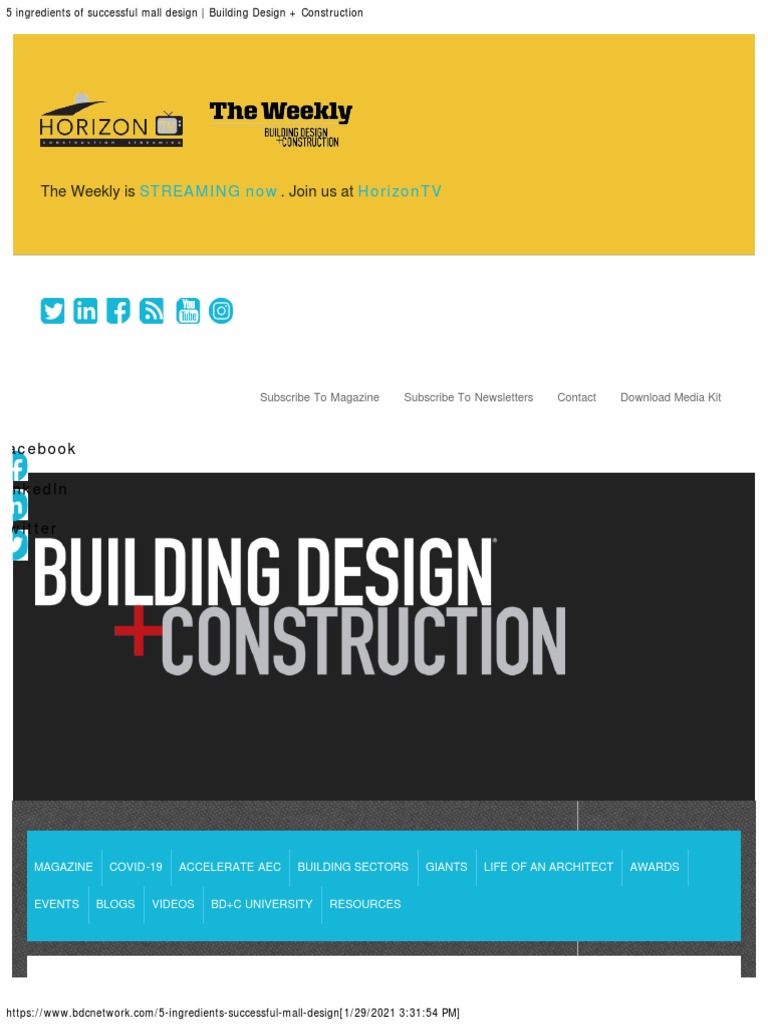 5 Ingredients of Successful Mall Design - Building Design + Construction | PDF | Shopping Mall ...