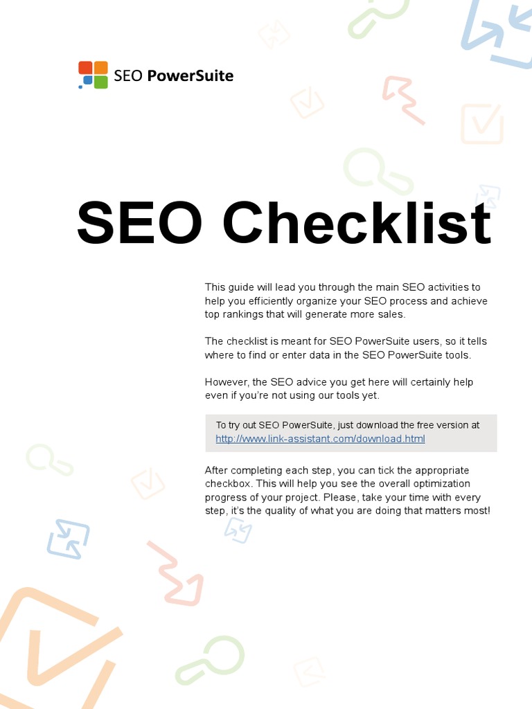 2014 SEO Checklist | PDF | Search Engine Optimization | Websites