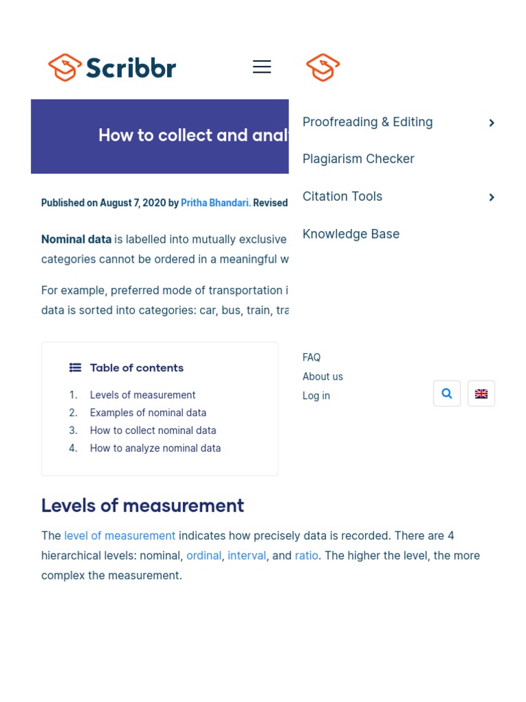 Nominal Data Analysis Guide | PDF | Level Of Measurement | Statistics