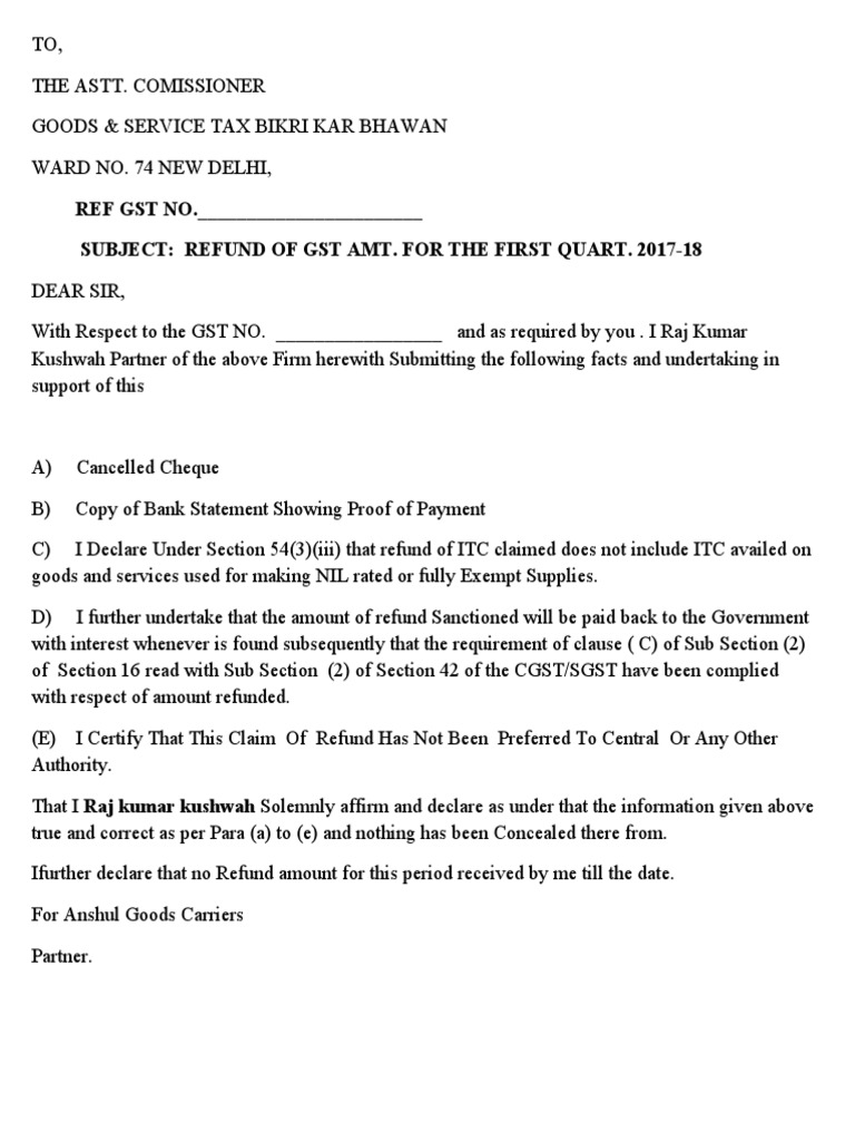 Letter of Declaration | PDF