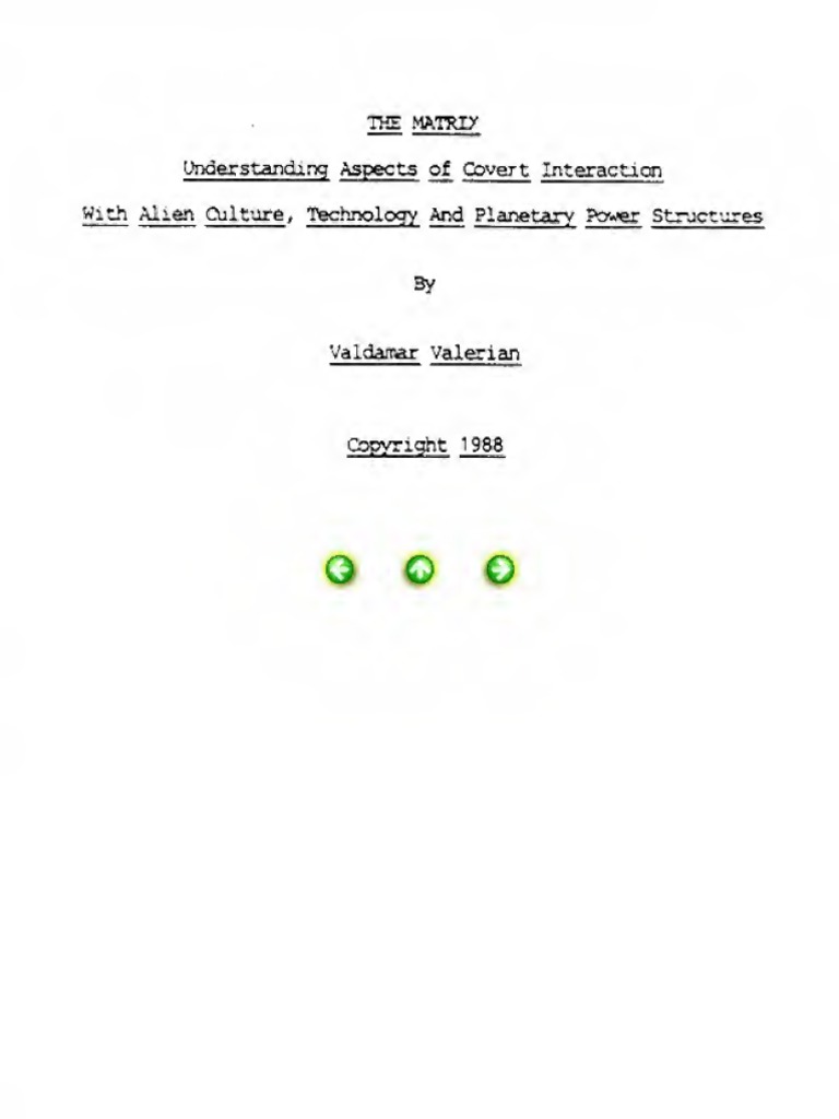Valerian Valdamar Matrix I 1988 Clearer Version Text PDF
