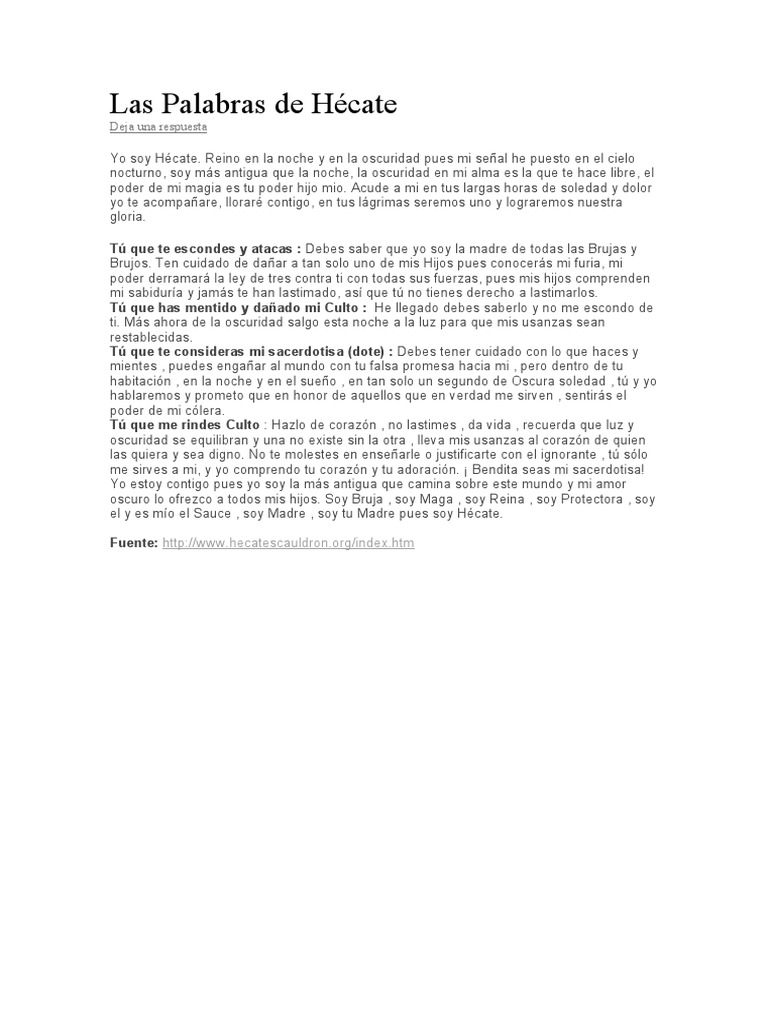 Las Palabras de Hécate | PDF