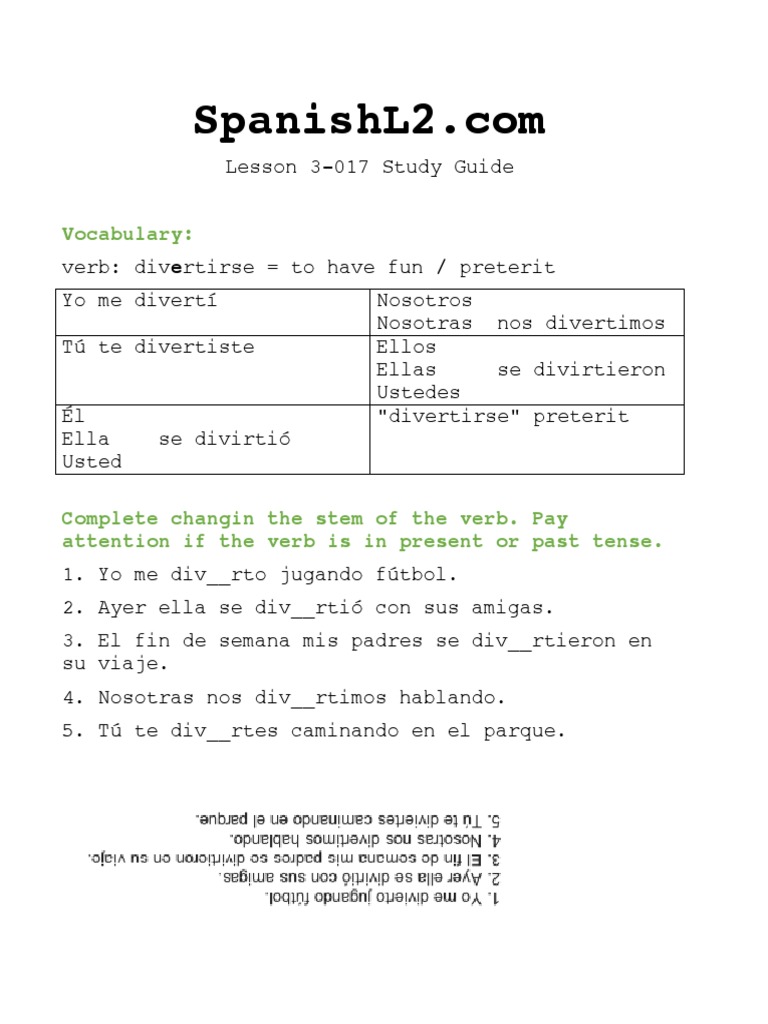 189 Spanish-L2-Level-3-Lesson-017 | PDF | Artes del Lenguaje y Comunicación