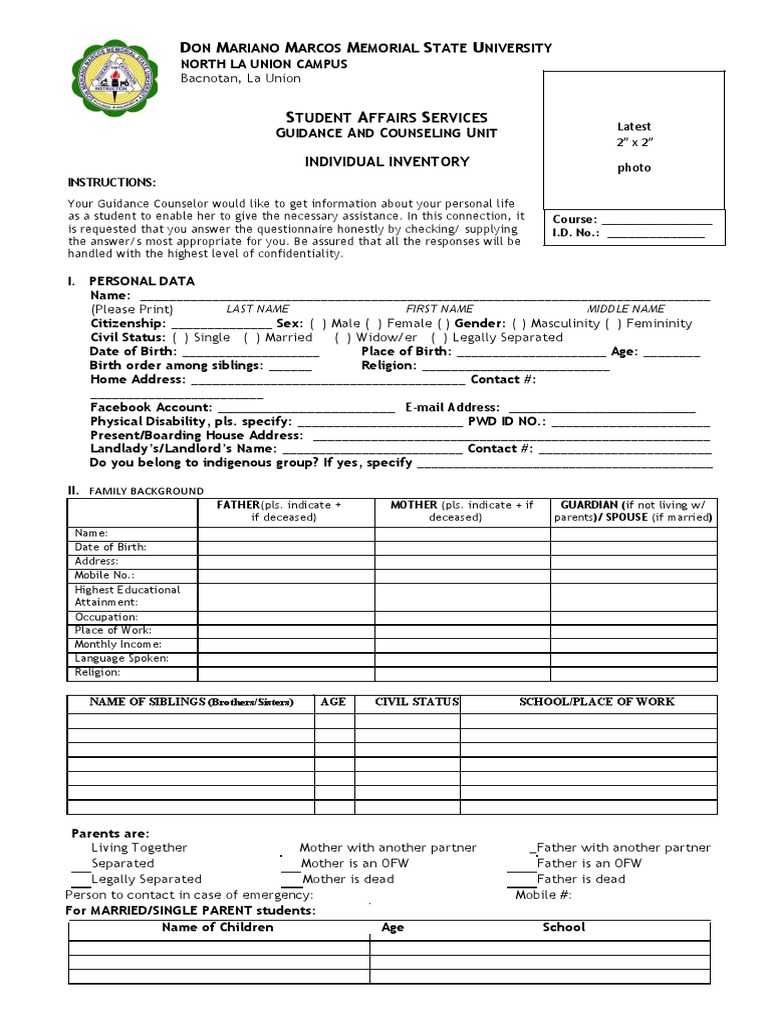 Student Profile Template | PDF