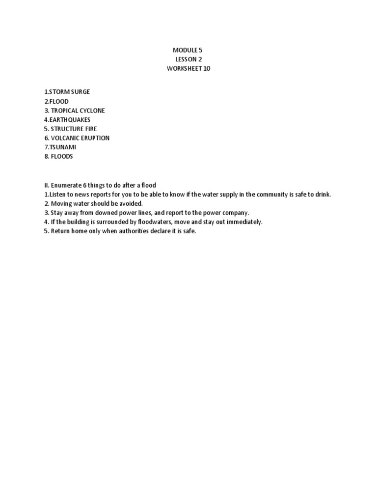 Module 5 Lesson 2 Worksheet .10 | PDF