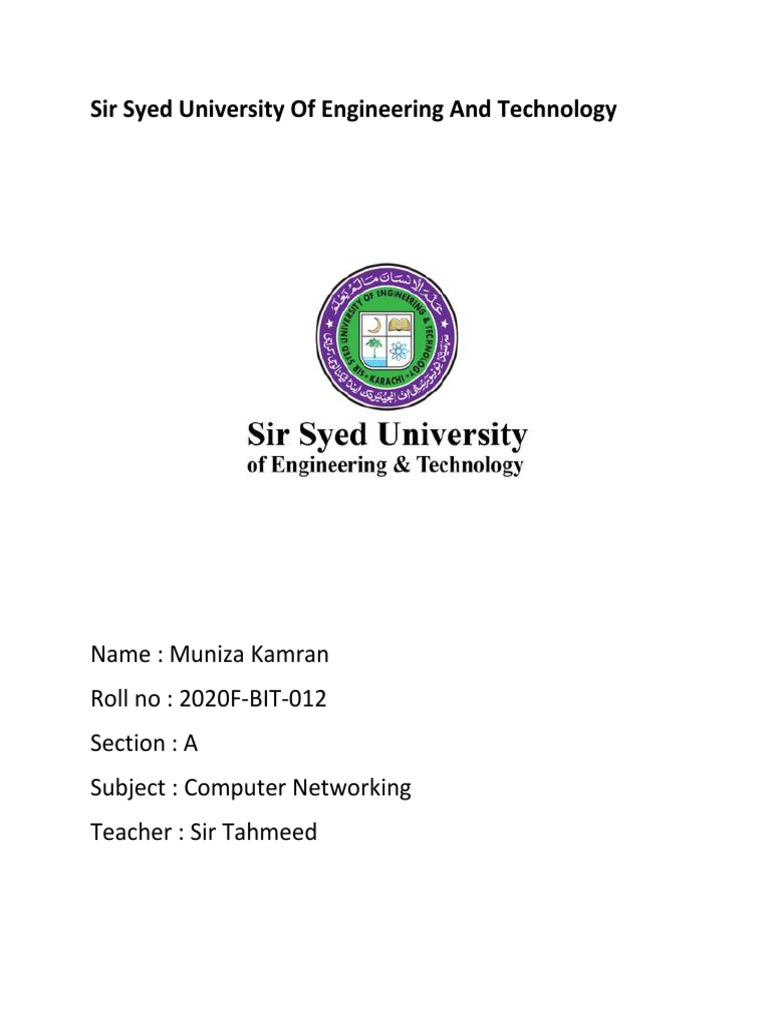 Sir Syed University of Engineering and Technology | PDF