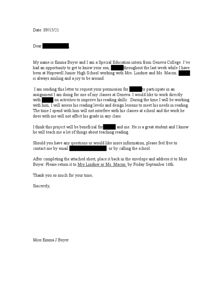 Permission Request for Reading Project | PDF