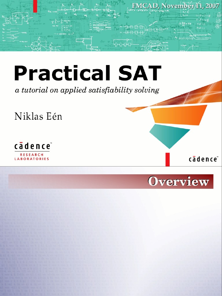 Practical SAT: A Tutorial On Applied Satisfiability Solving | PDF