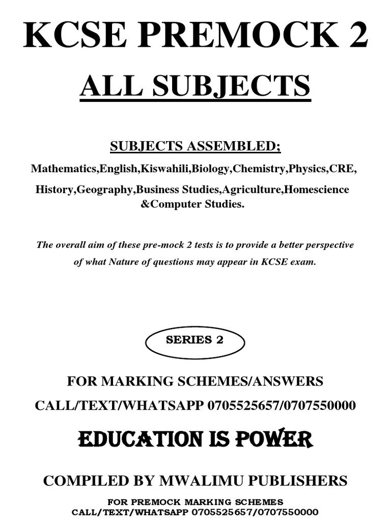 KCSE PREMOCKS Set 2 | PDF | Test (Assessment) | Biology KCSE PREMOCKS Set 2 | PDF | Test (Assessment) | Biology