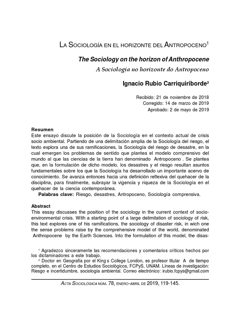 La Sociologia en El Horizonte Del Antrop | PDF | Sociología | Interseccionalidad