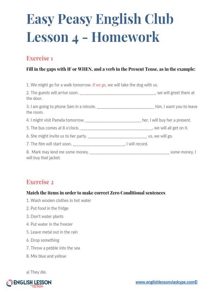 Easy Peasy Lesson 4 - Homework | PDF
