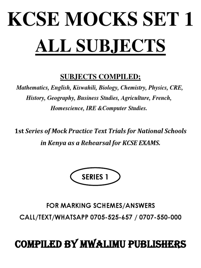 Kcse Mocks Set 1 | PDF | Genotype | Tissue (Biology) Kcse Mocks Set 1 | PDF | Genotype | Tissue (Biology)