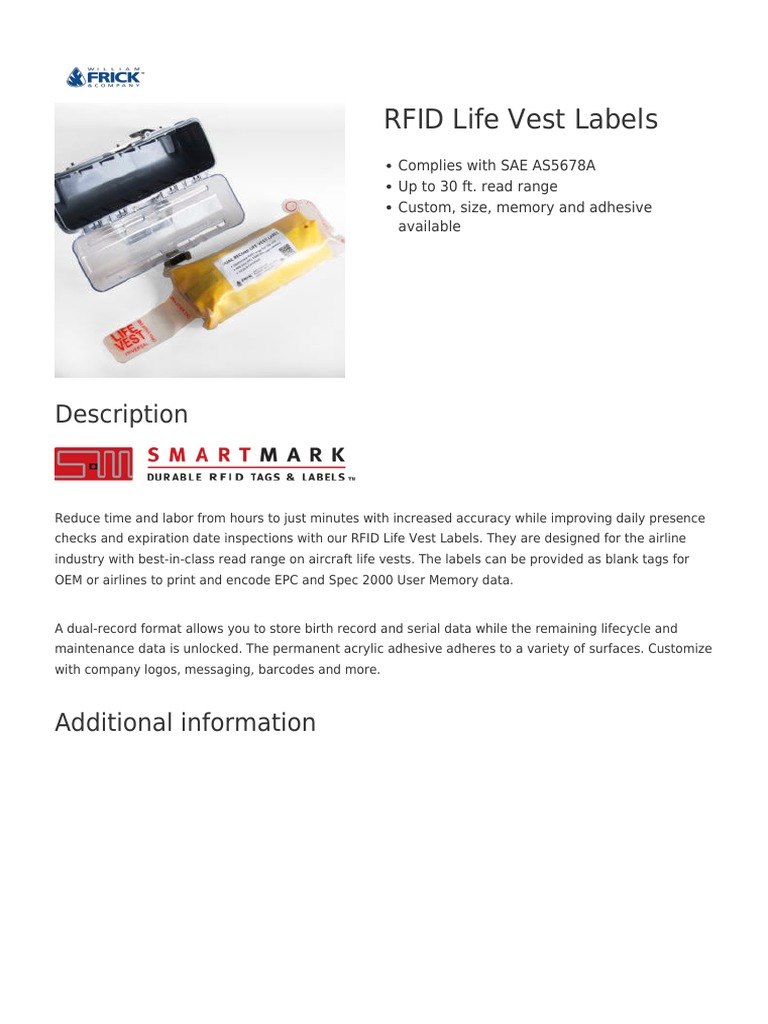 RFID Life Vest Labels | PDF