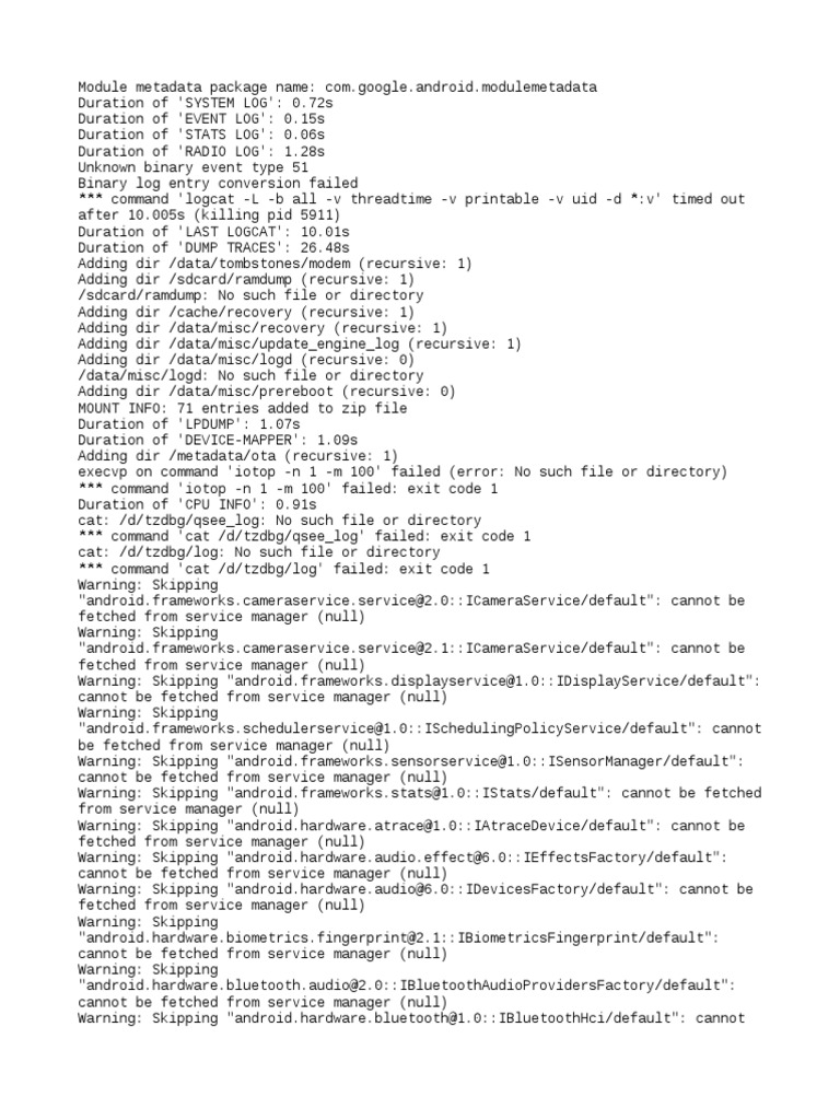 Bugreport Curtana - Global RKQ1.200826.002 2021 08 21 21 12 41 Dumpstate - Log 5819 | PDF ...