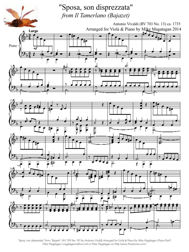 (Free Scores - Com) - Vivaldi Antonio Sposa Son Disprezzata From ...