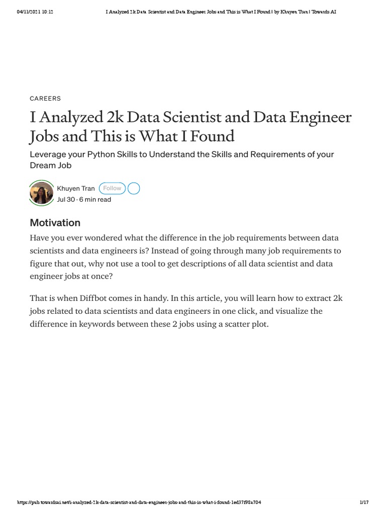 I Analyzed 2k Data Scientist and Data Engineer Jobs and This Is What I ...