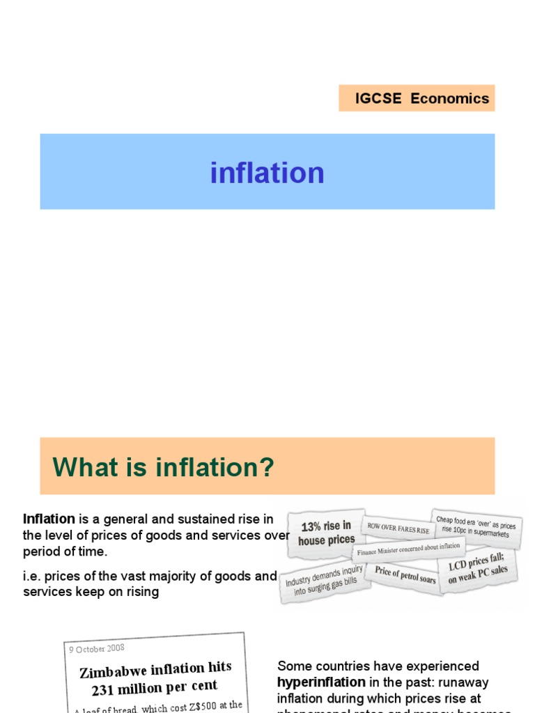 Inflation: IGCSE Economics | PDF | Inflation | Deflation