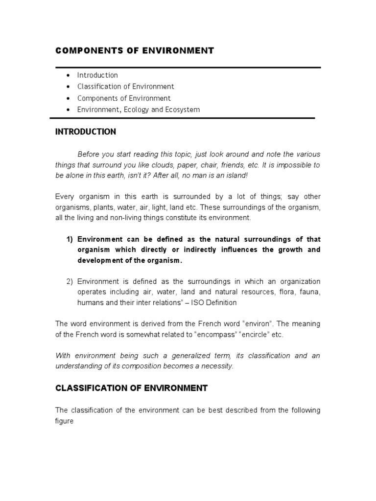 11 Components of Environment | Download Free PDF | Ecology | Biology