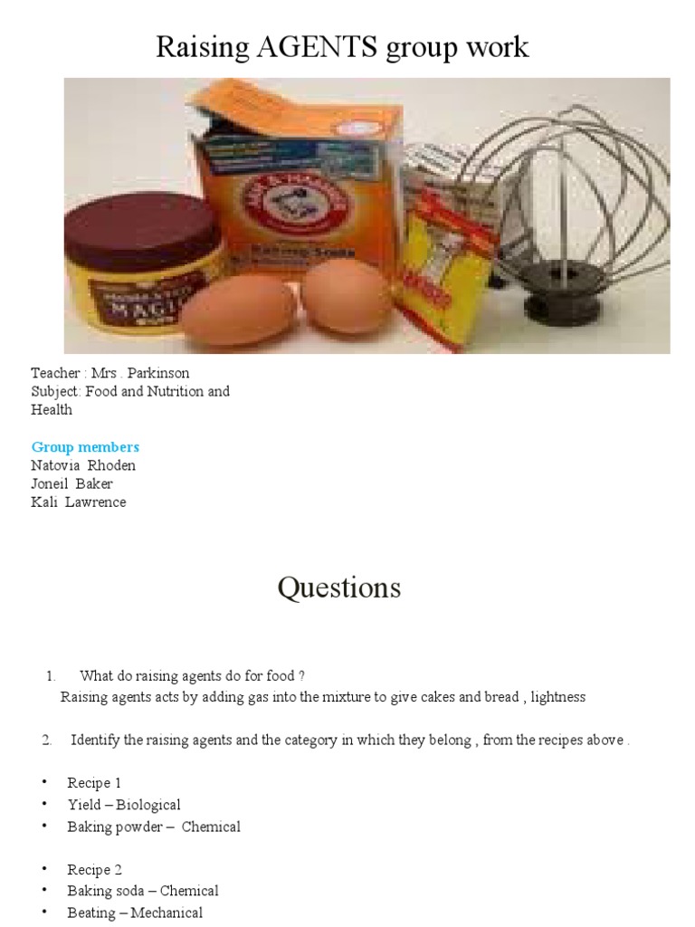 Understanding Raising Agents in Baking | PDF | Cakes | Dough