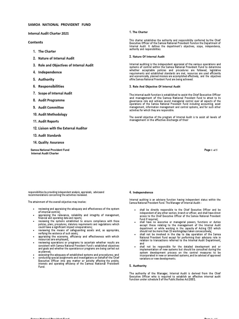 Internal Audit Charter September 2021 | PDF | Internal Audit | Audit