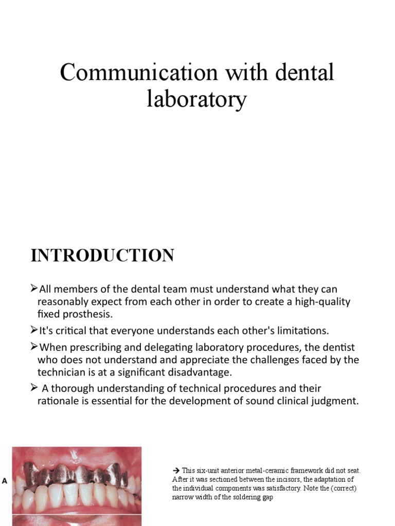 Communication With Dental Laboratory | PDF | Dentist | Dentures