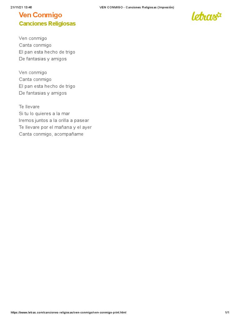 Ven Conmigo - N) | PDF