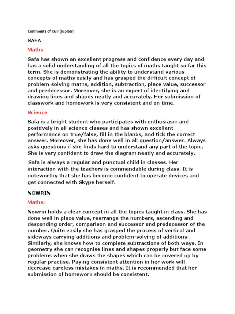 Maths: Comments of KGII (Jupiter) | PDF | Teaching Mathematics | Science
