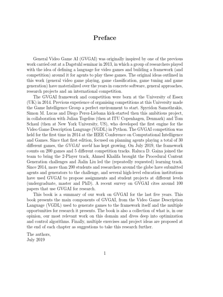 Morgan & Claypool Publishers - General Video Game Artificial ...