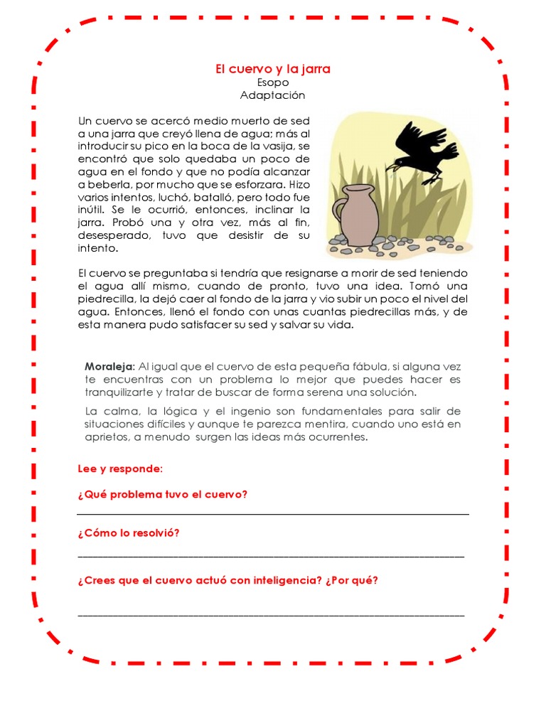 El Cuervo y La Jarra FABULA | PDF