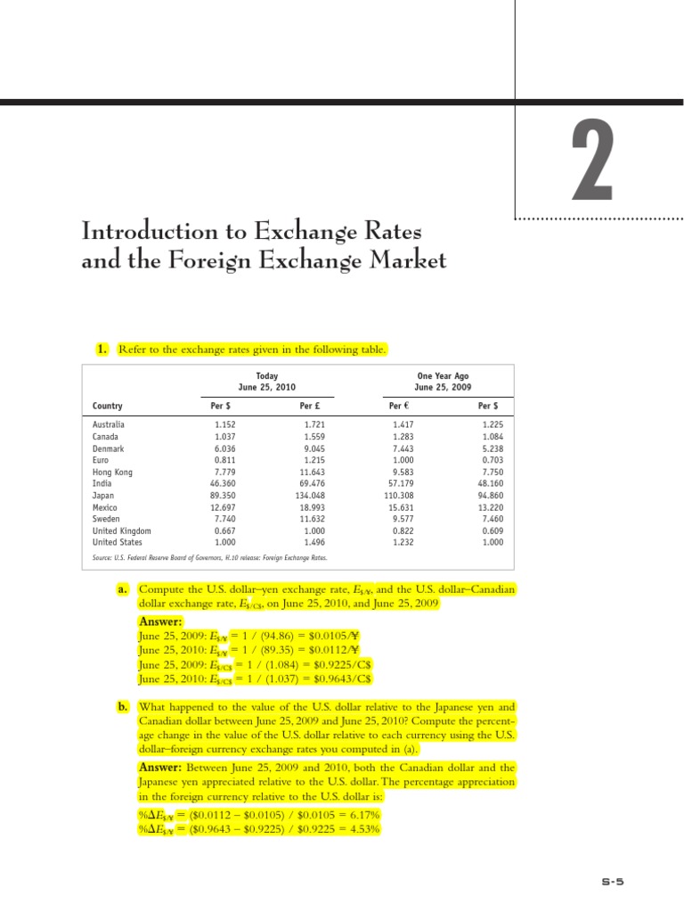 Introduction To Exchange Rates and The Foreign Exchange Market ...