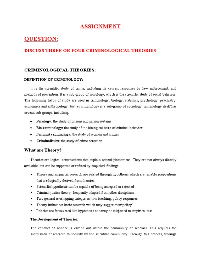 Criminological Theories | PDF | Criminology | Id